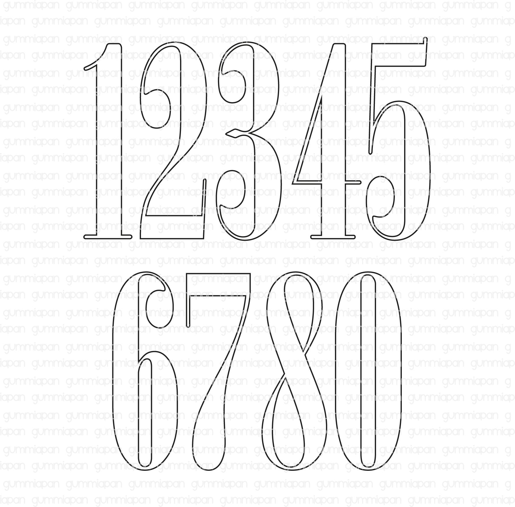 Big Numbers Outline Gummiapan Big Numbers Outline Gummiapan
